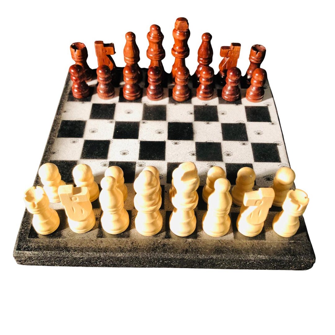 Scrapbook Chess Set - White Eyes - Etsy