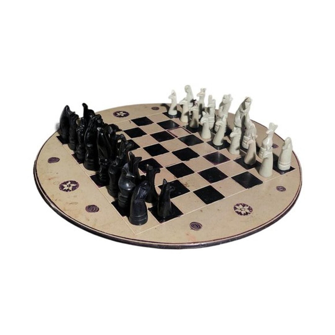 African Vintage Chess Set - Old Kenyan Chess Board - Etsy