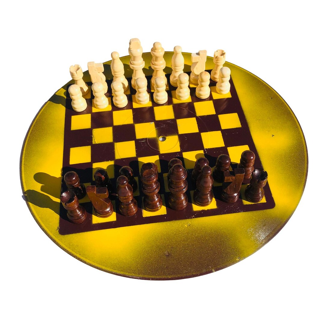 Vinyl Chess Set Chocolate Yellow - Etsy