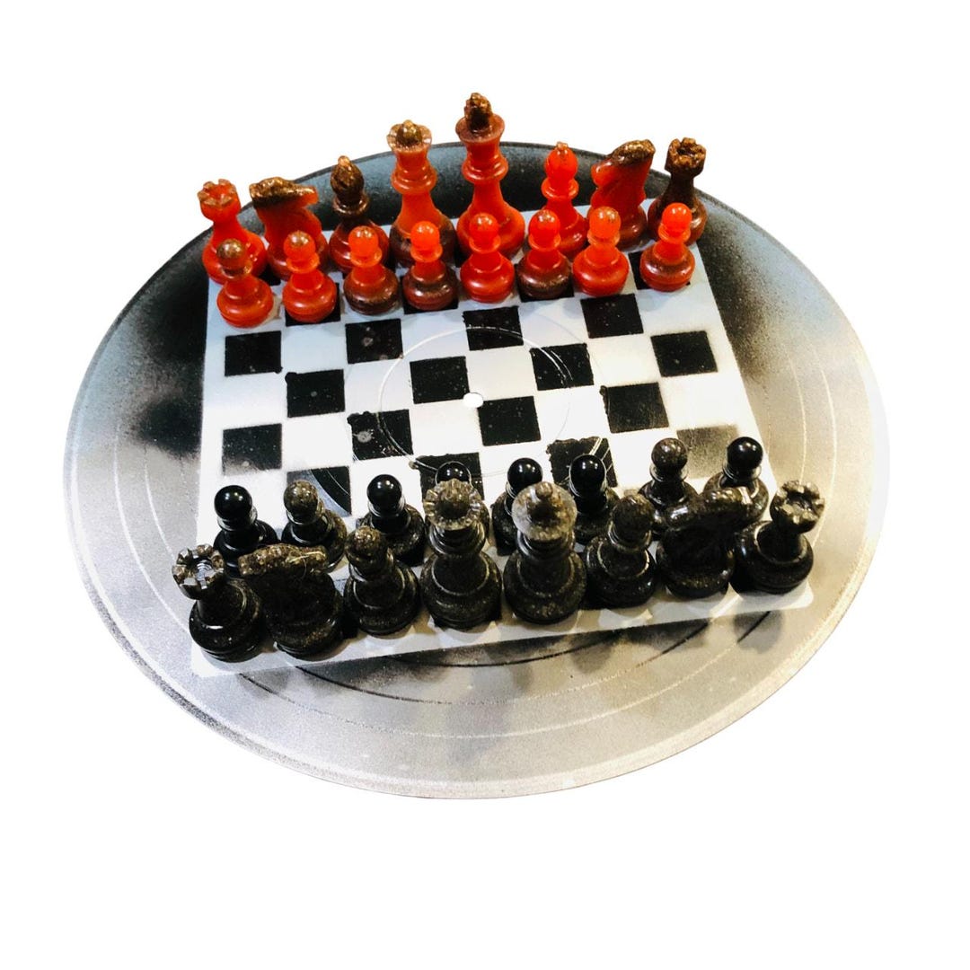 Vinyl Chess Set - Blue Shade (resin Pieces) - Etsy