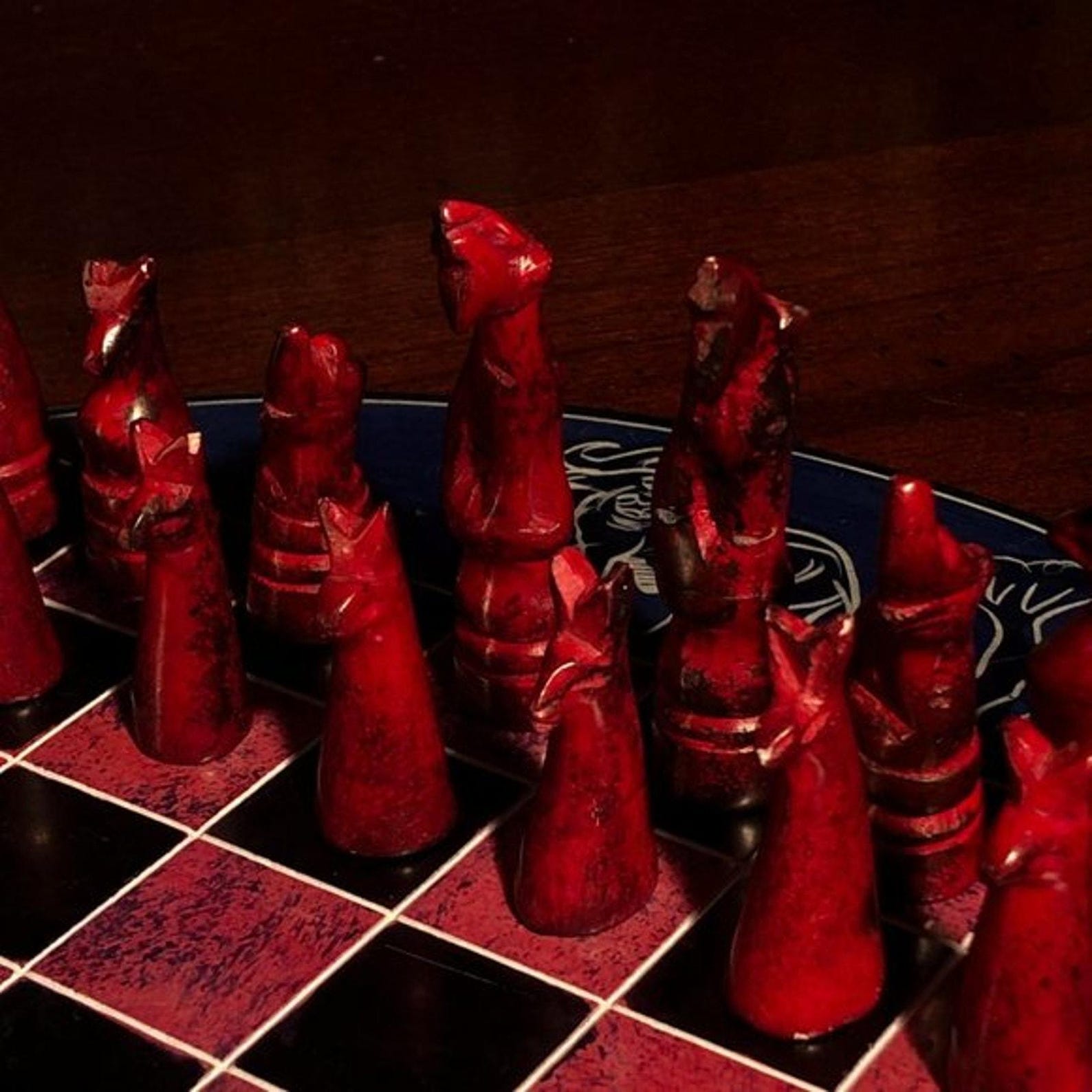 African Vintage Chess Set - Giraffe Chess Board - Etsy