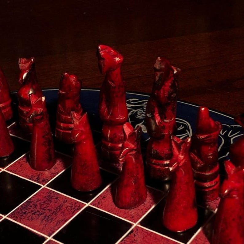 African Vintage Chess Set - Giraffe Chess Board - Etsy
