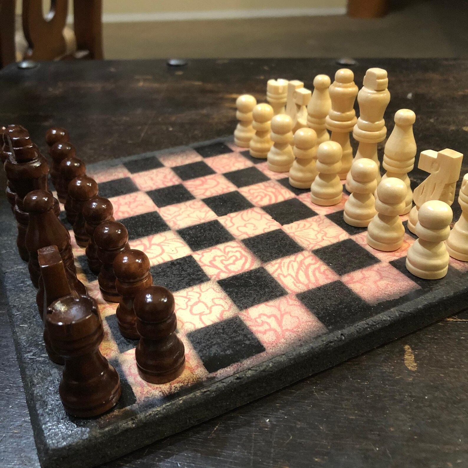 Scrapbook Chess Set - Sunset Orange Flower - Etsy