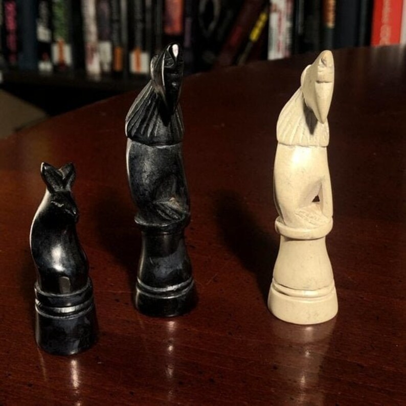 African Vintage Chess Set Clean White Chess Board - Etsy