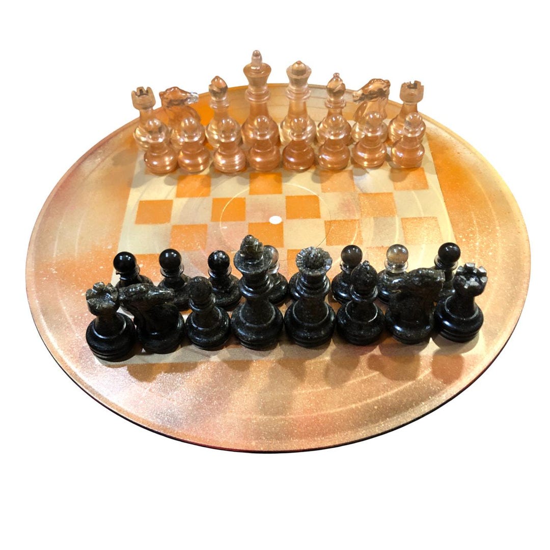 Vinyl Chess Set - Golden Orange (resin Pieces) - Etsy
