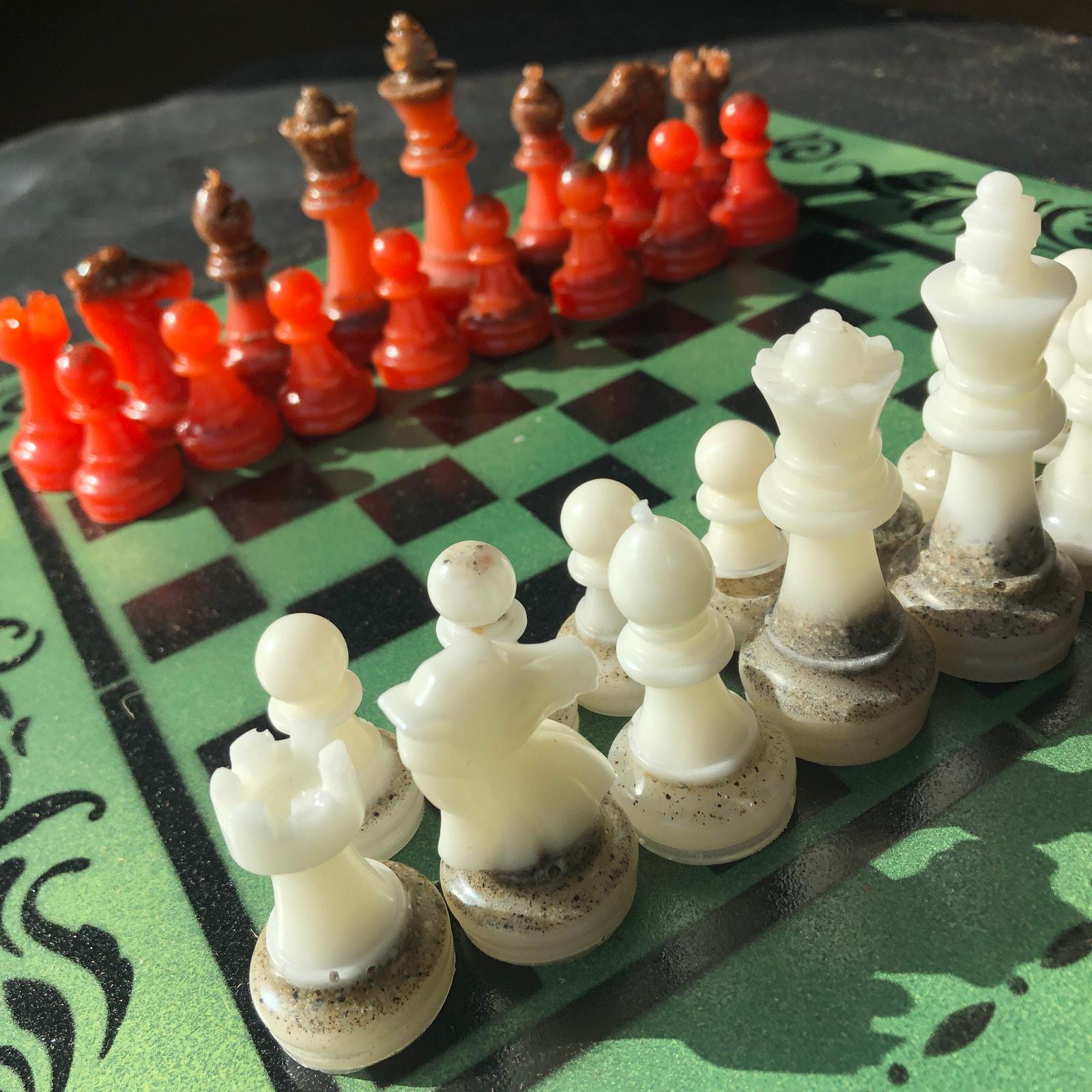 Chess Set Emerald Green Royal - Etsy