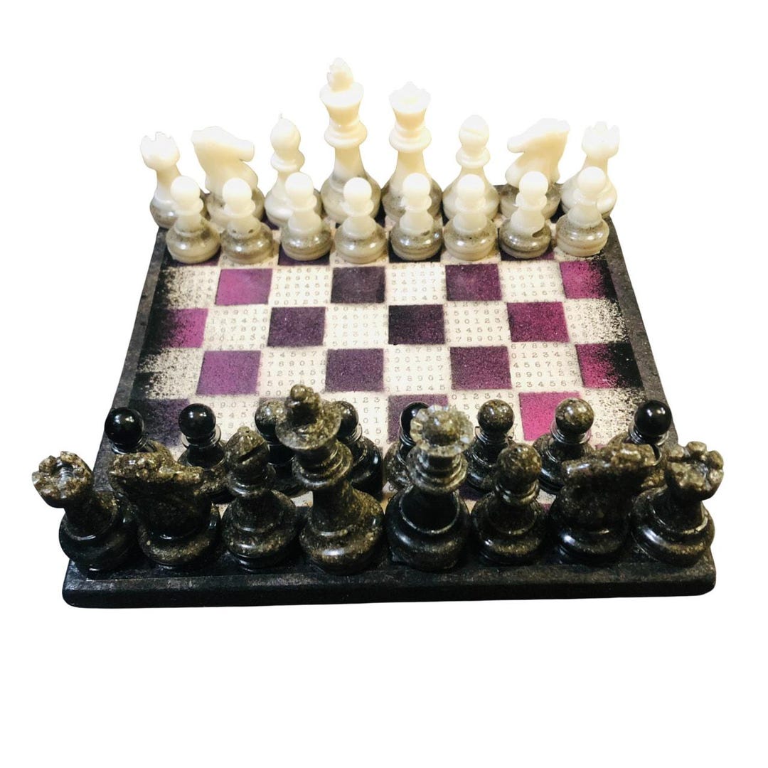 Scrapbook Chess Set - Purple Numbers (resin Pieces) - Etsy