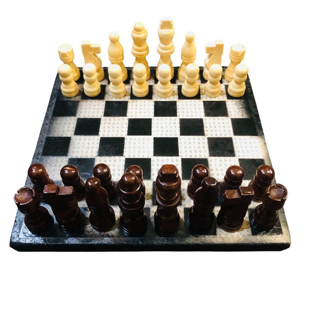 Scrapbook Chess Set - Black & White Numbers - Etsy