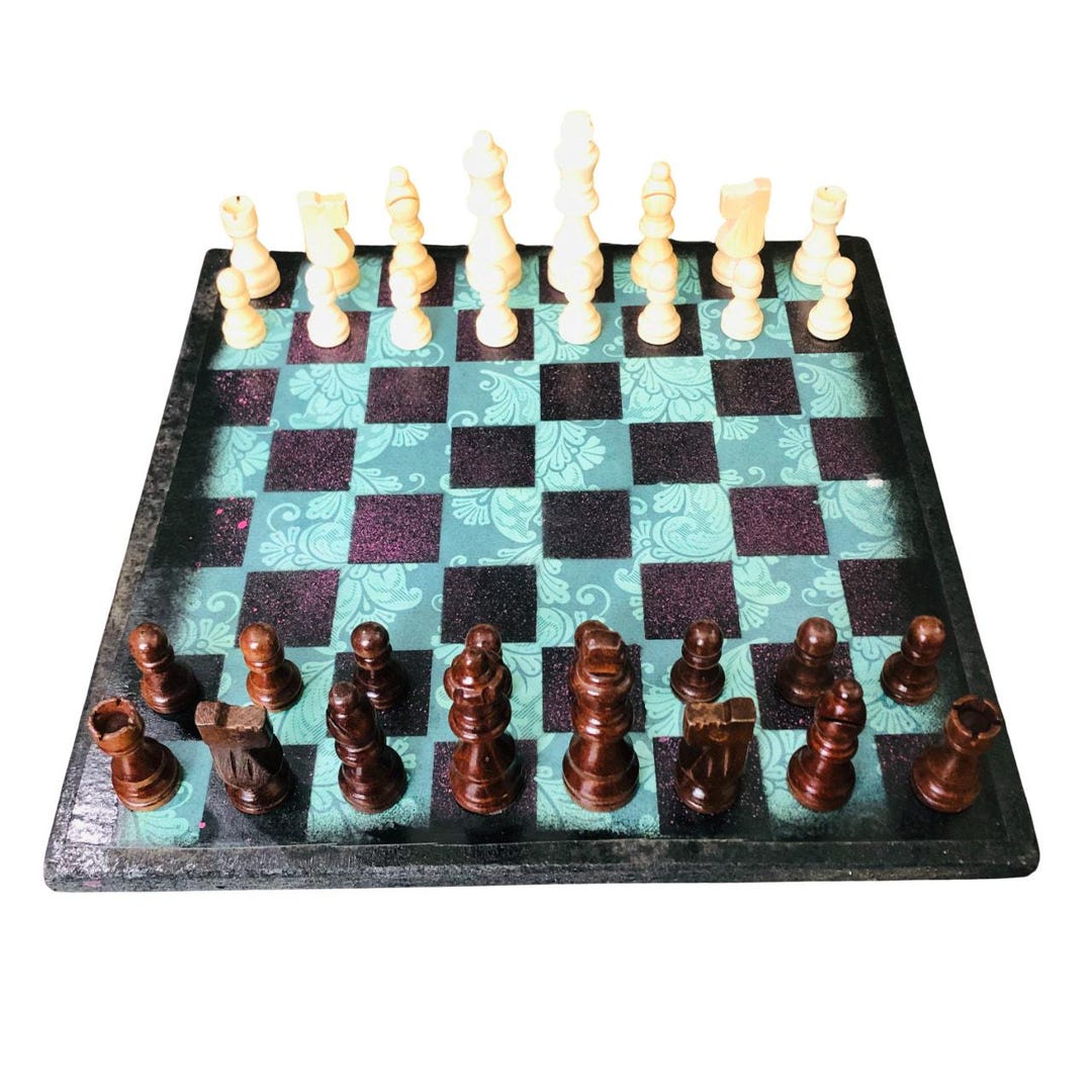 Scrapbook Chess Set - Tropical Green - Etsy