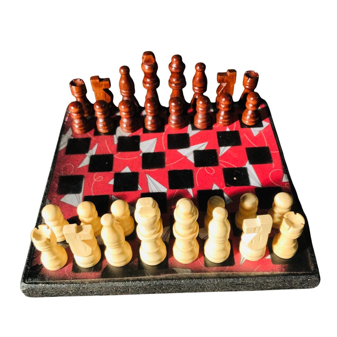 Scrapbook Chess Set - Red Paper Plane - Etsy