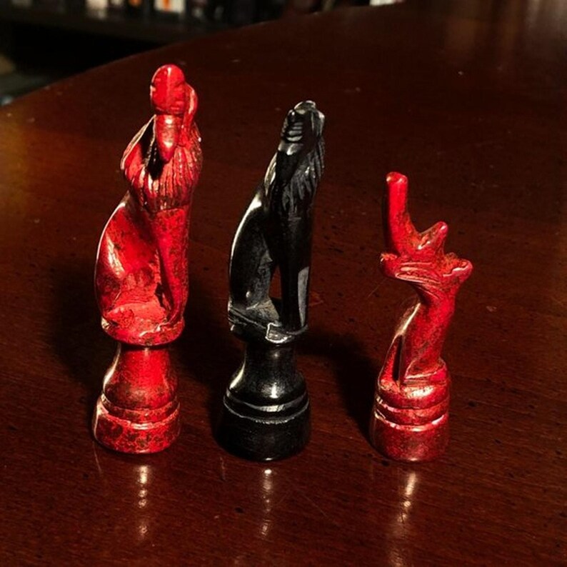 African Vintage Chess Set - Elephant Kenyan Chess Board - Etsy