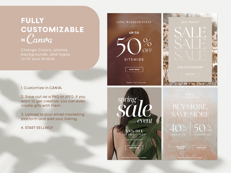 Editable SALE Email Templates | Email Marketing | Product Marketing ...
