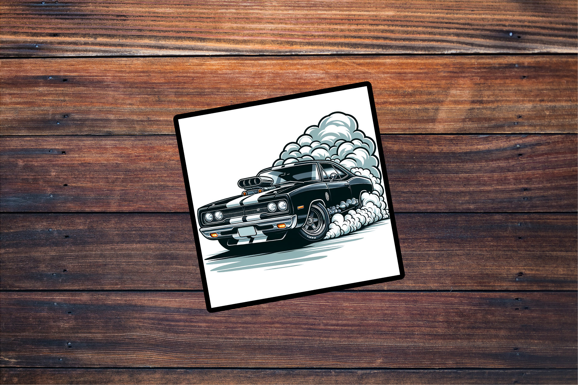 Muscle Car Burnout Sticker - Etsy