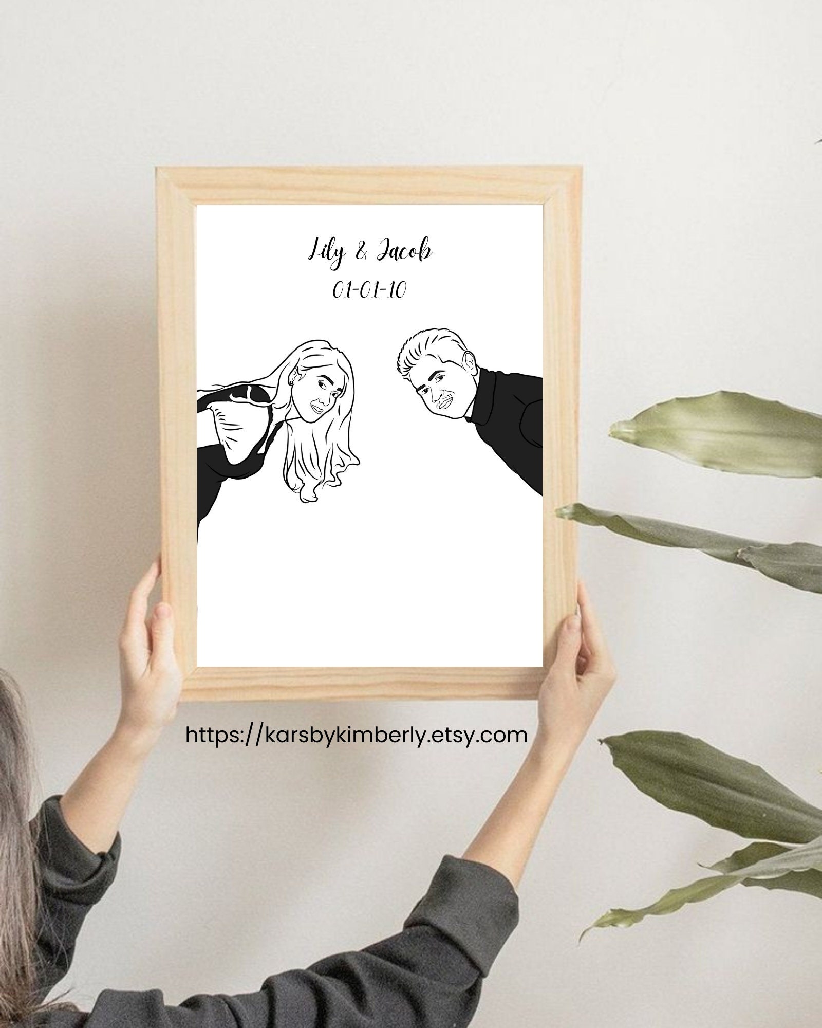 Couple Personalized One Line Artwork Drawing, Custom Portrait From ...