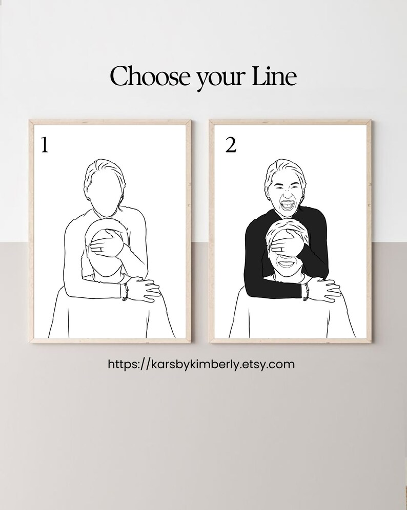Couple Personalized One Line Artwork Drawing, Custom Portrait From ...