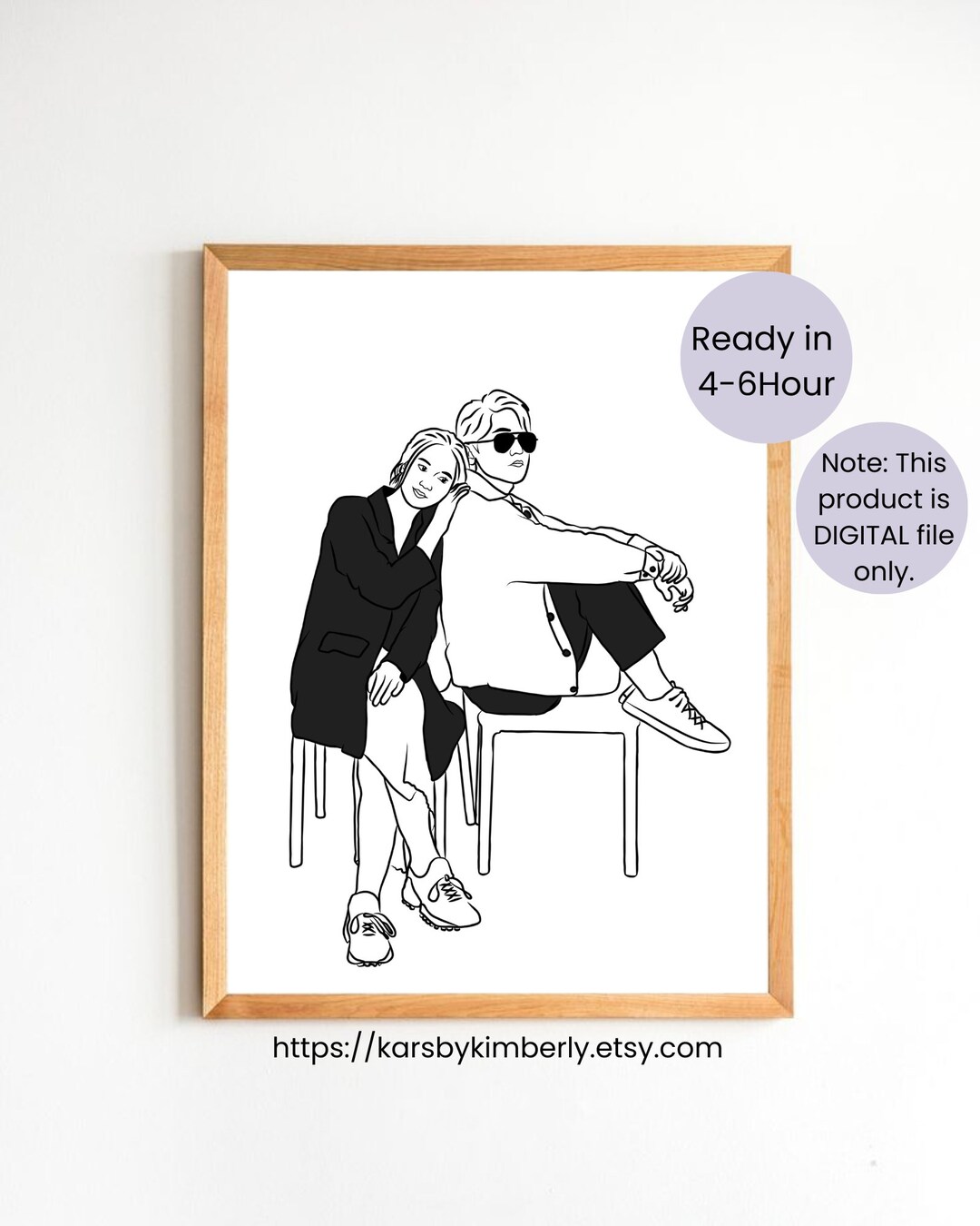 Couple Personalized One Line Artwork Drawing, Custom Portrait From ...