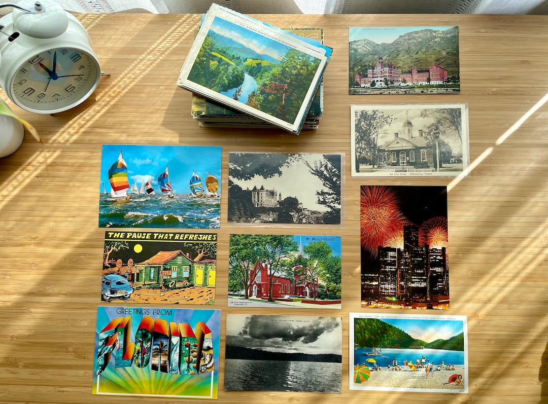 Old Postcards Unused Random Assortment of Vintage Post Cards From USA & Around the World Pick a ...
