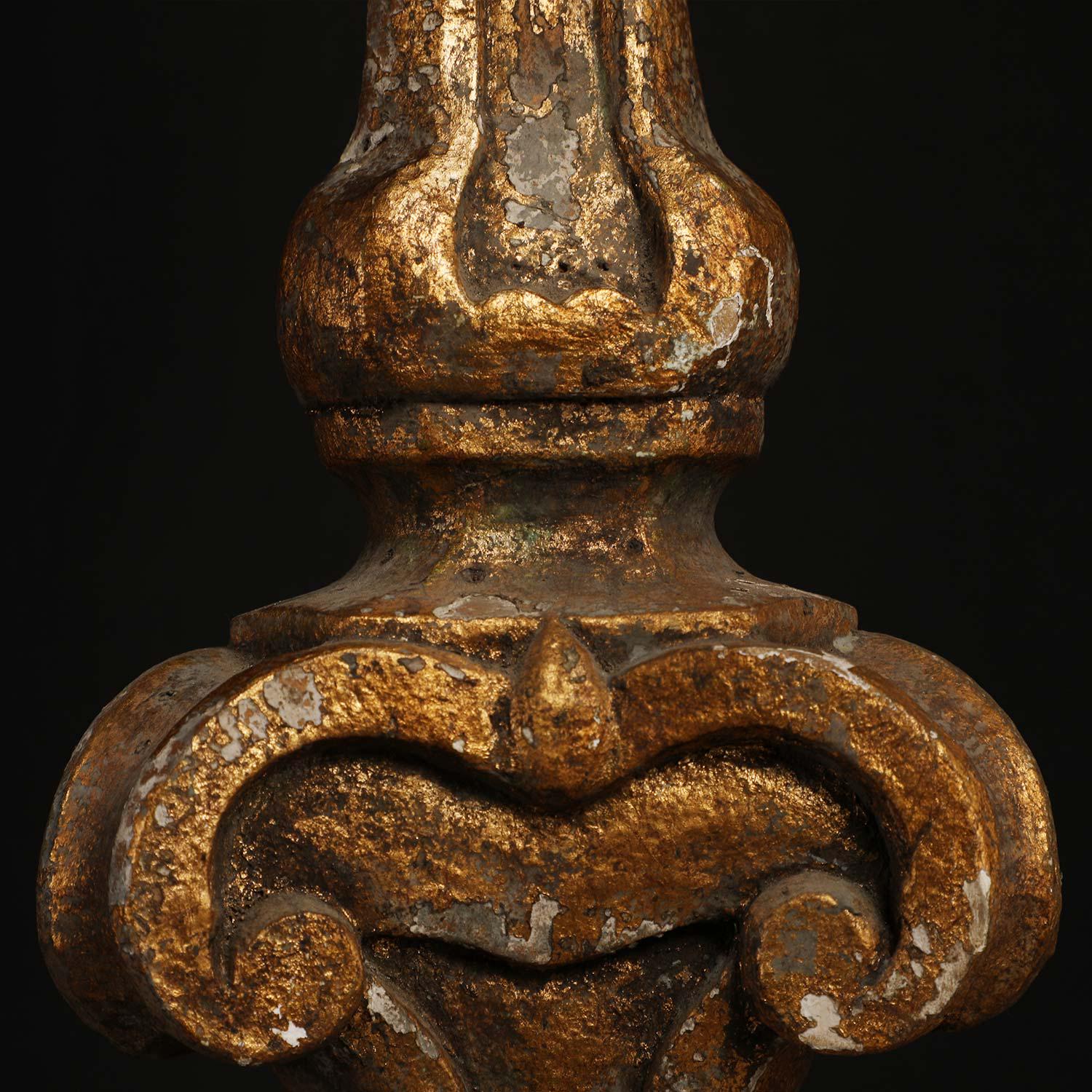 1700s Spanish Giltwood Candlestick Table Lamp,antique Lighting - Etsy