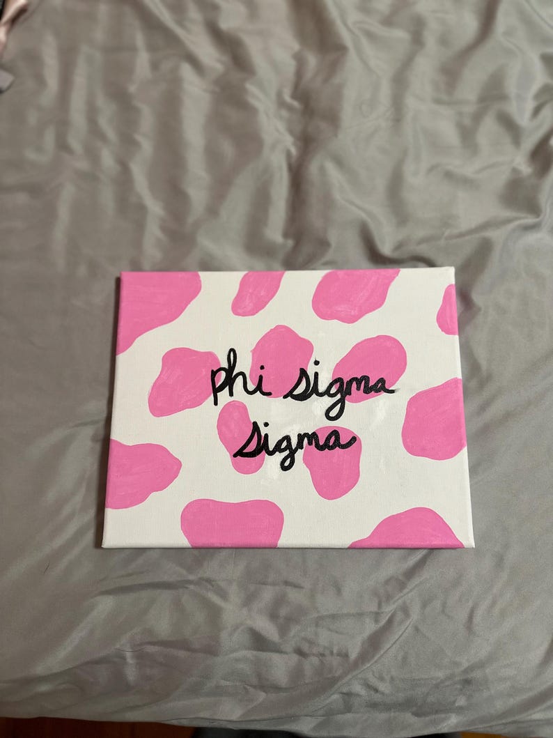 Cow Print Sorority Sign - Etsy