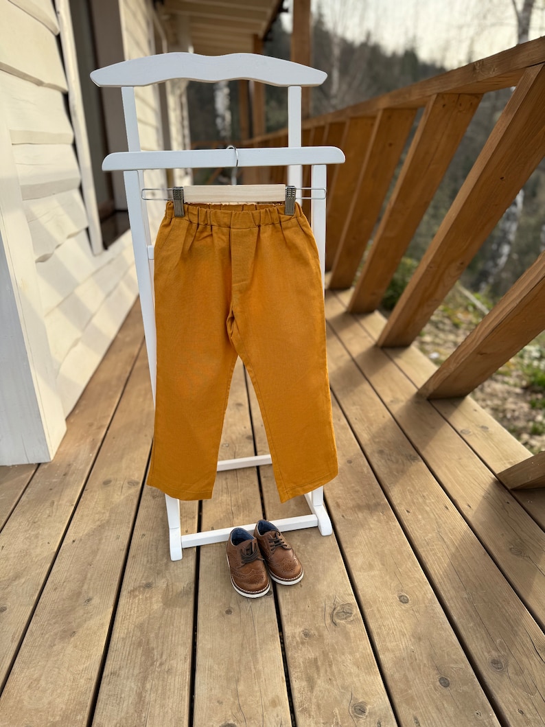 Page Boys' Mustard Linen Suit, Set of 3 for Wedding, Baptism ...