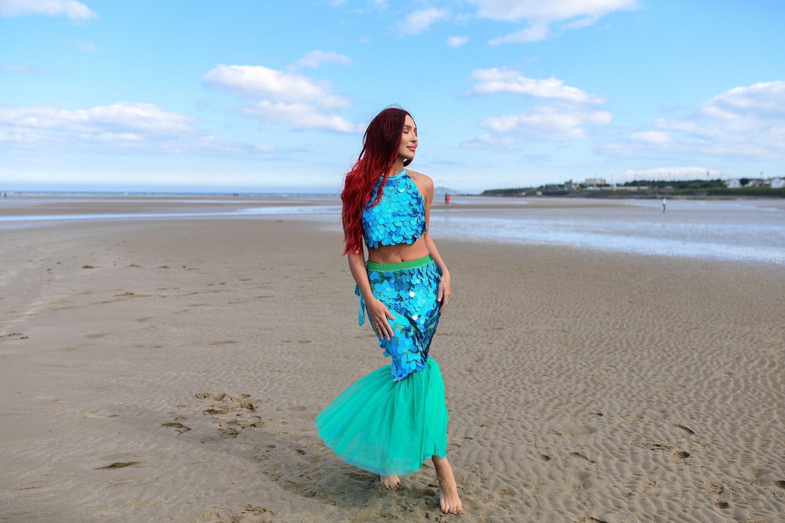Turquoise Mermaid Tail Costume for Adult, Perfect for Halloween Cosplay ...
