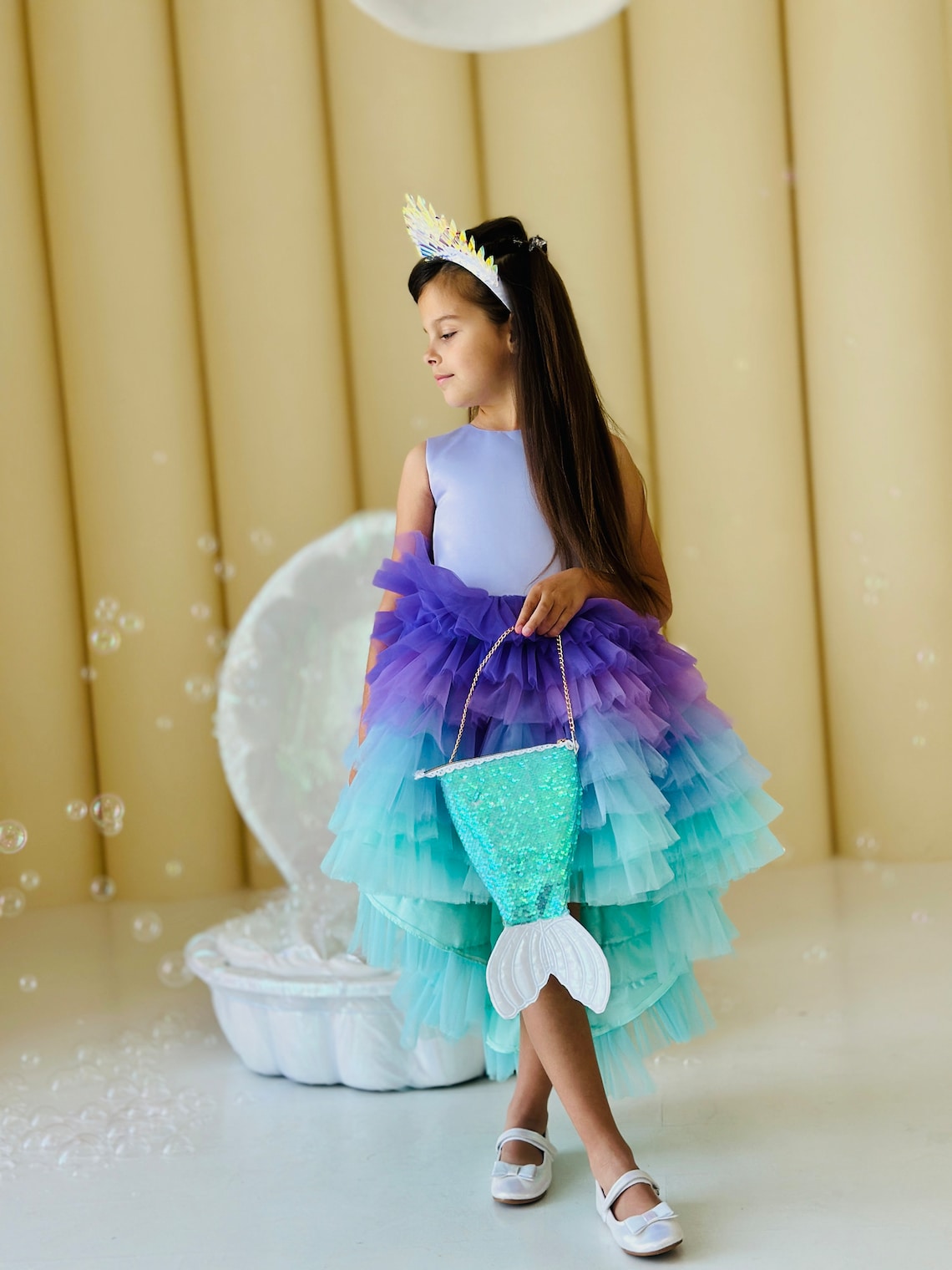 Mermaid Girl Dress for Under the Sea Party, Perfect for Photoshoots and ...