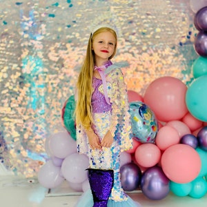 Princess Mermaid Costume for Girl, Dress, Cape, Crown, Bag, Headband ...