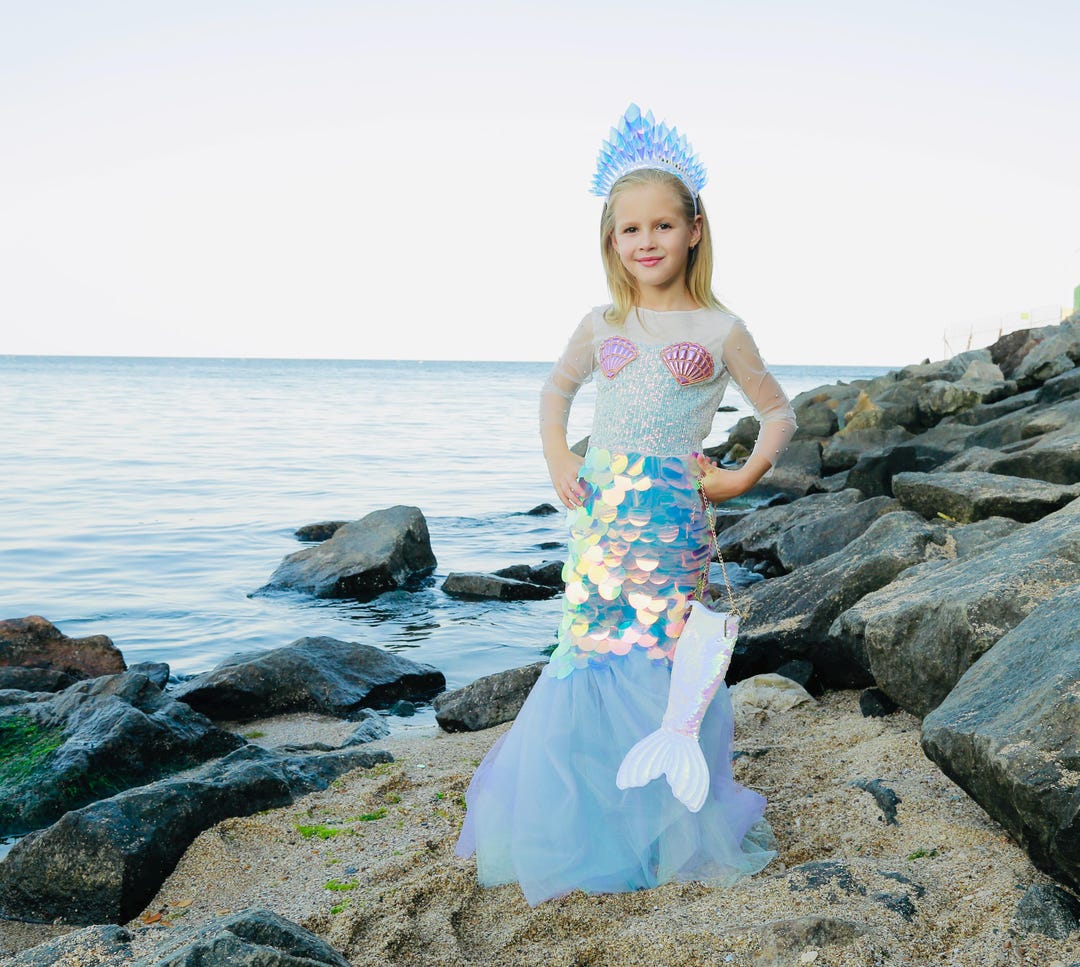 Mermaid Costume for Girls, Toddler Sequin Dress With Matching Mermaid ...