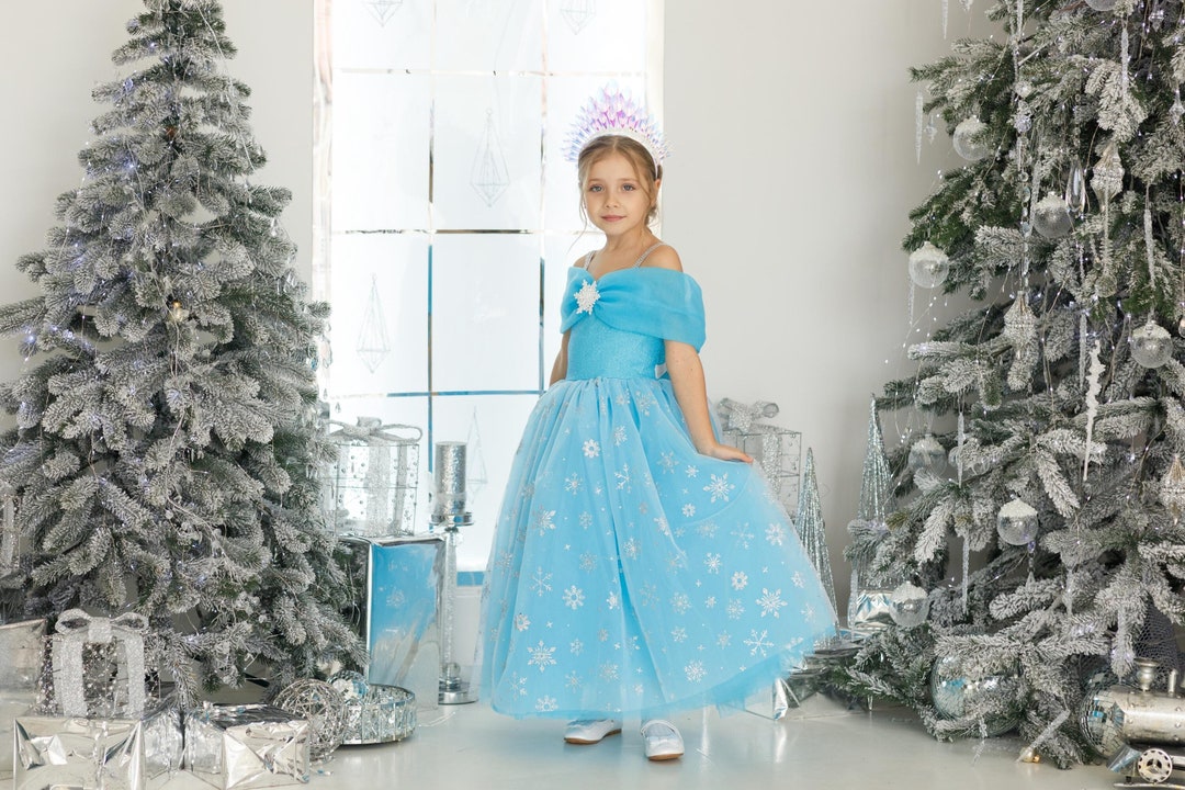 Sparkling Winter Wonderland Costume for Girls, Snowflake Princess Dress ...