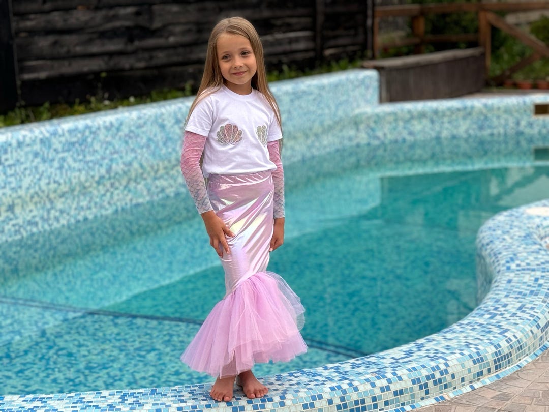 Mermaid Costume for Little Girls, Sea Themed Princess Dress-up Set ...