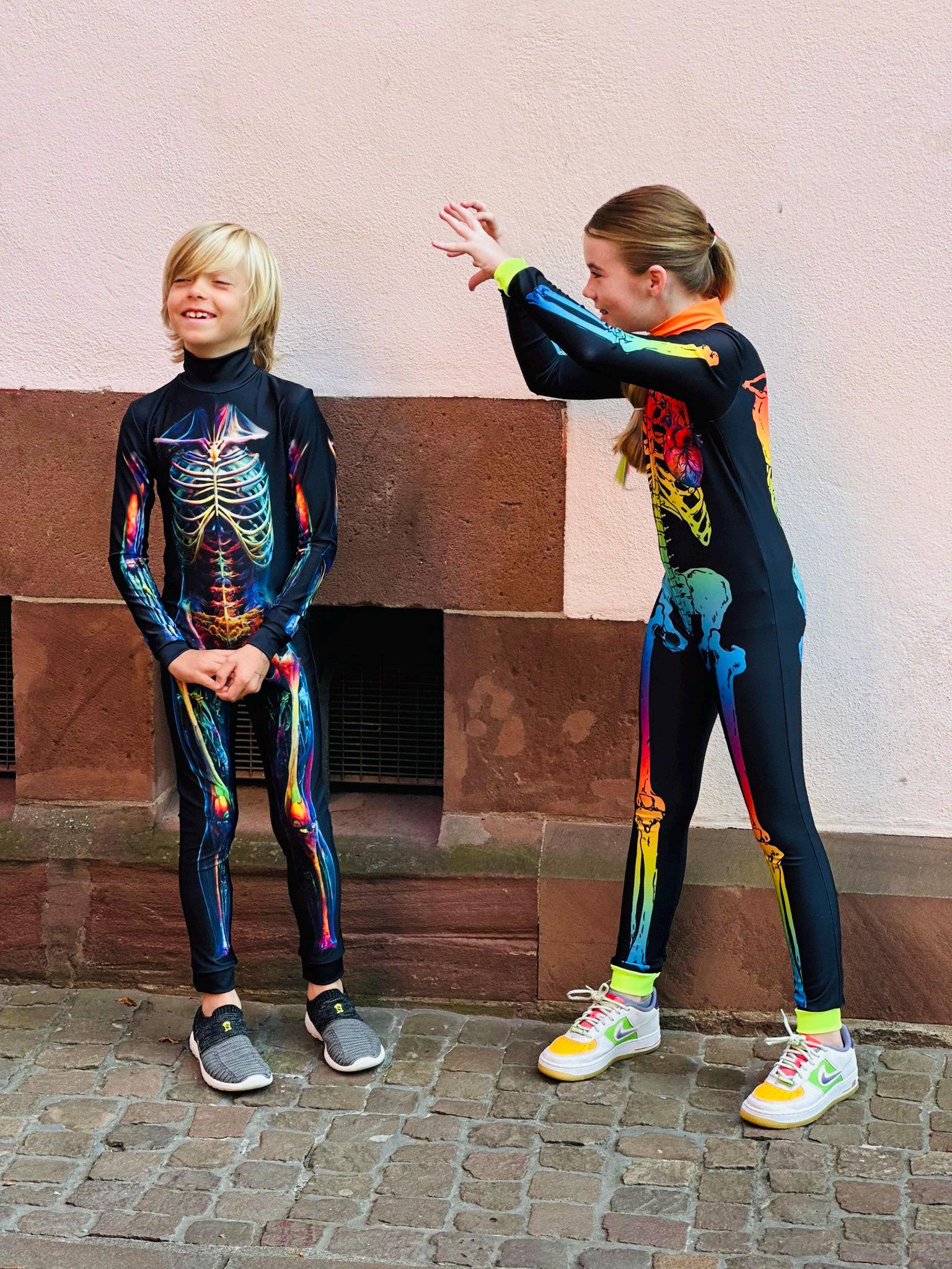 Rainbow Mystical Skeleton and Muscle Halloween Costume for Boys, Spooky ...