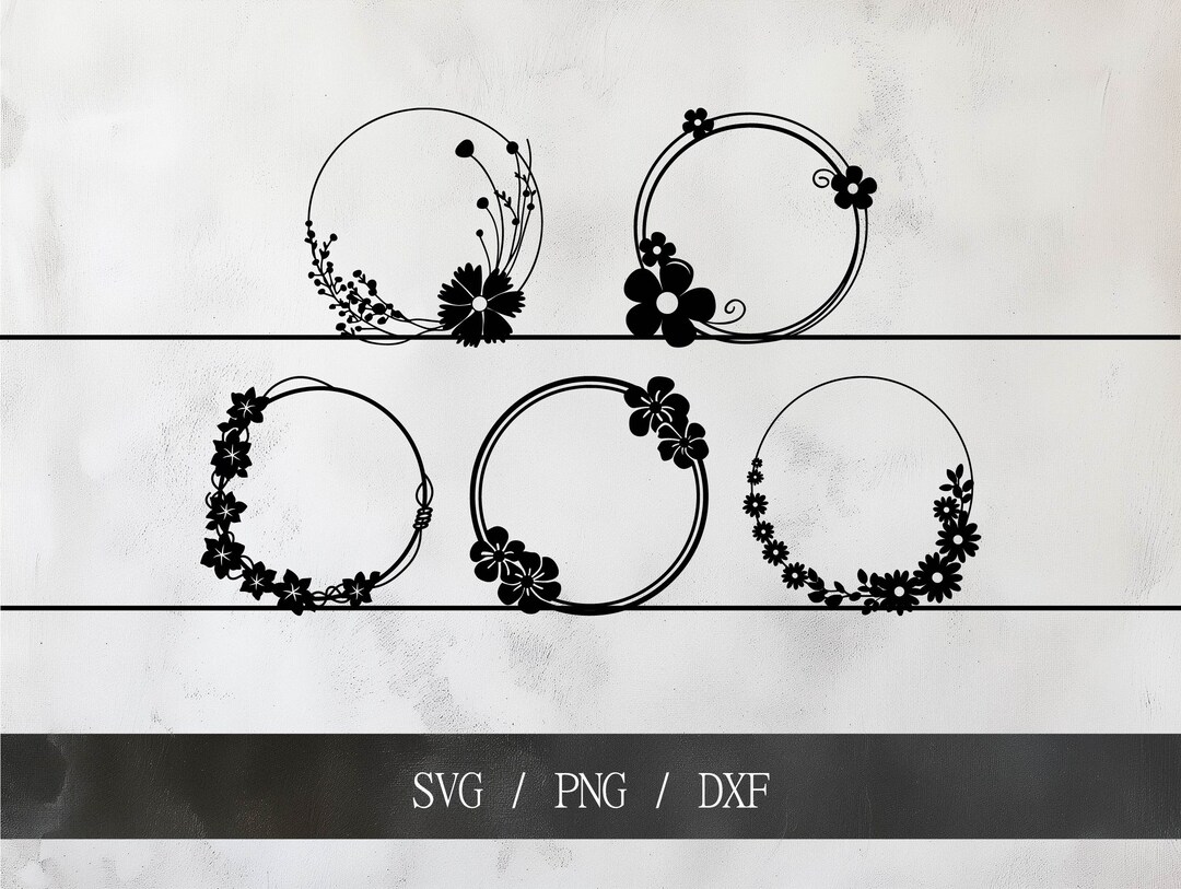 Floral Cake Topper Wreath SVG Bundle, Digital Download, Wedding Party ...