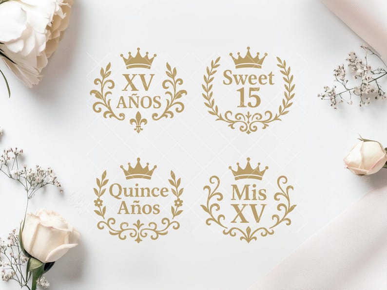 Mis Quince SVG Set | Quinceañera Digital Bundle for 15th Birthday ...