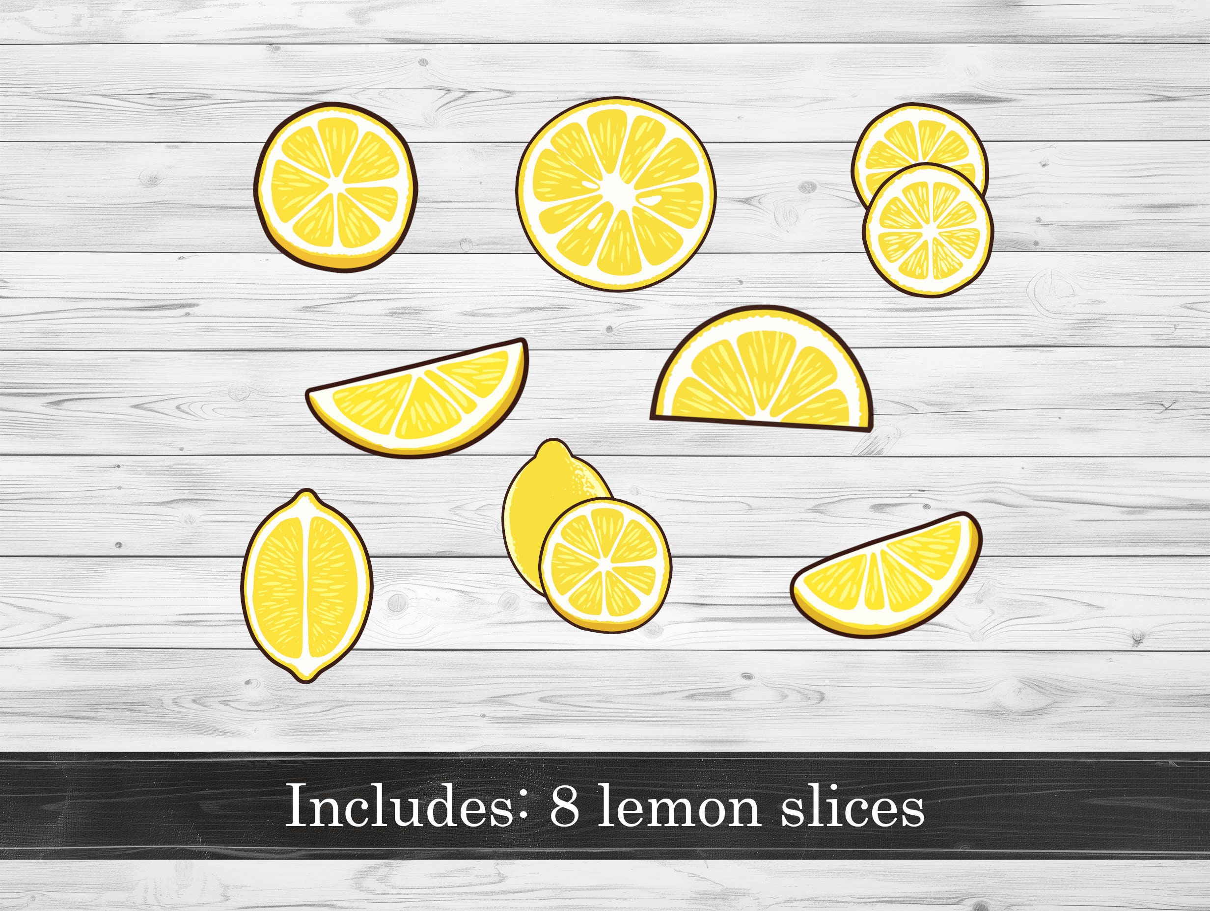 Lemon SVG Clipart Bundle, Citrus Fruit Digital Illustration, Summer Lemon Vector Download, Drawn ...