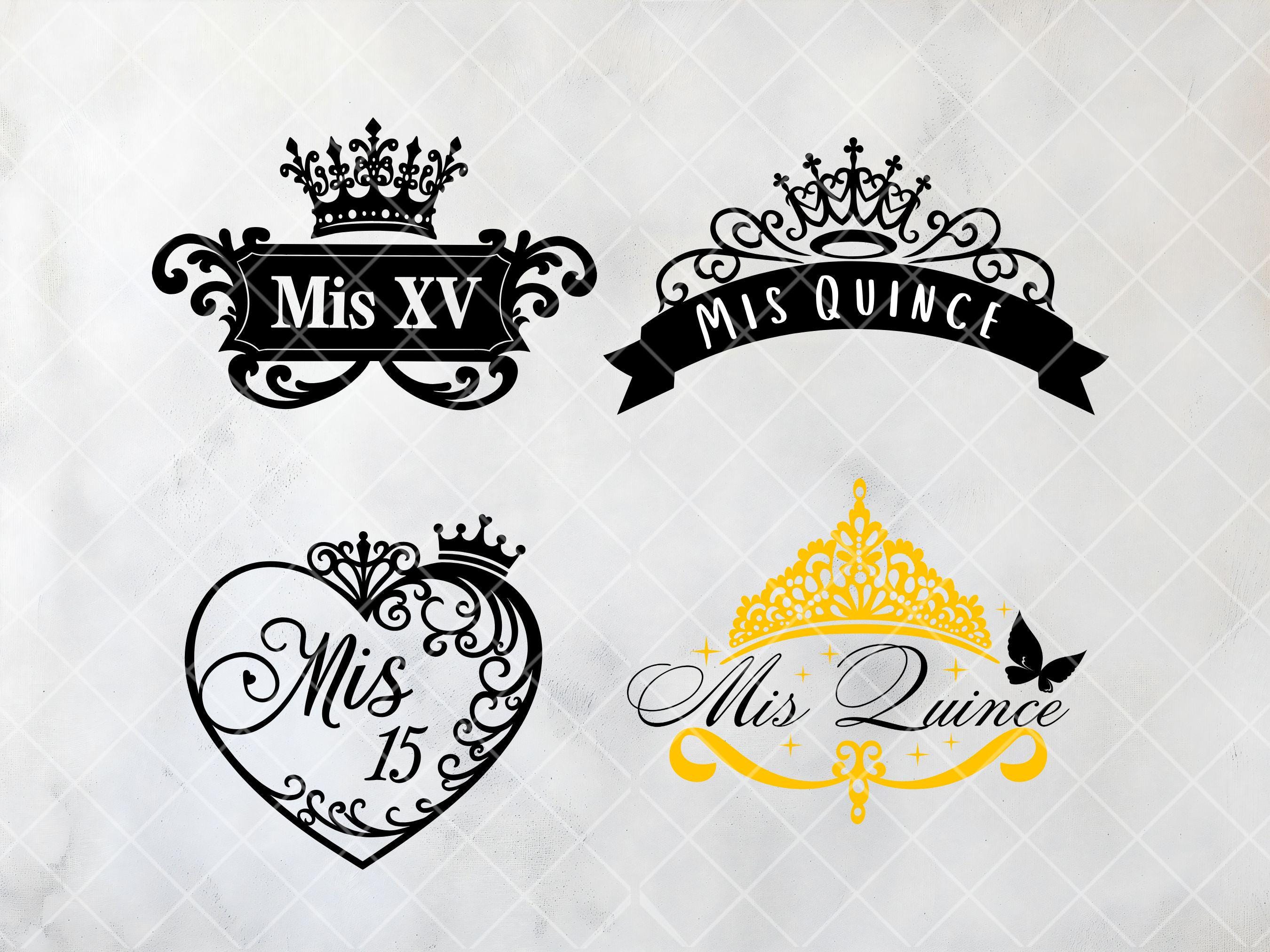 Mis Quince SVG PNG Bundle, Quinceañera Digital Cut Files, 15th Birthday ...