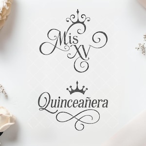 Quinceañera SVG Bundle, Mis Quince Svg, Sweet 15 Party Quotes, Mis ...