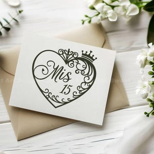 Mis 15 SVG PNG, Gold Quinceanera Png, Mis Quince Svg, Princess Heart ...