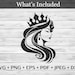 Princess Head SVG, Queen Silhouette Svg, Crown Woman Clipart, Queen SVG ...