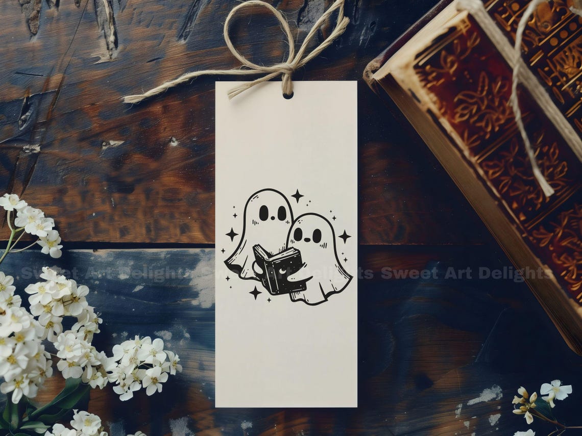 Cute Ghosts Reading Books SVG, Halloween Ghosts Clipart, Digital ...
