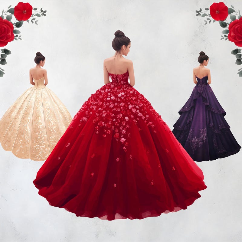 Red Quinceanera Dress - Etsy