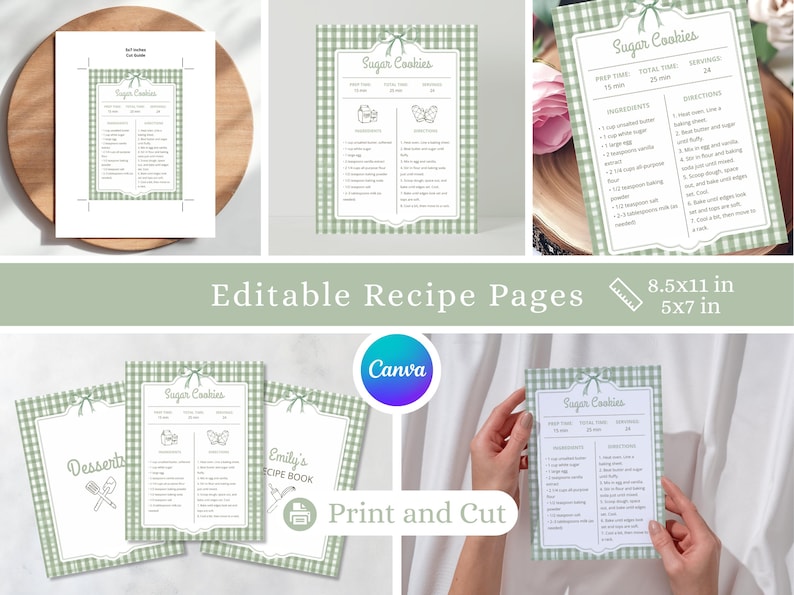 Editable Recipe Card Template for Home Bakers | Personalized Family ...