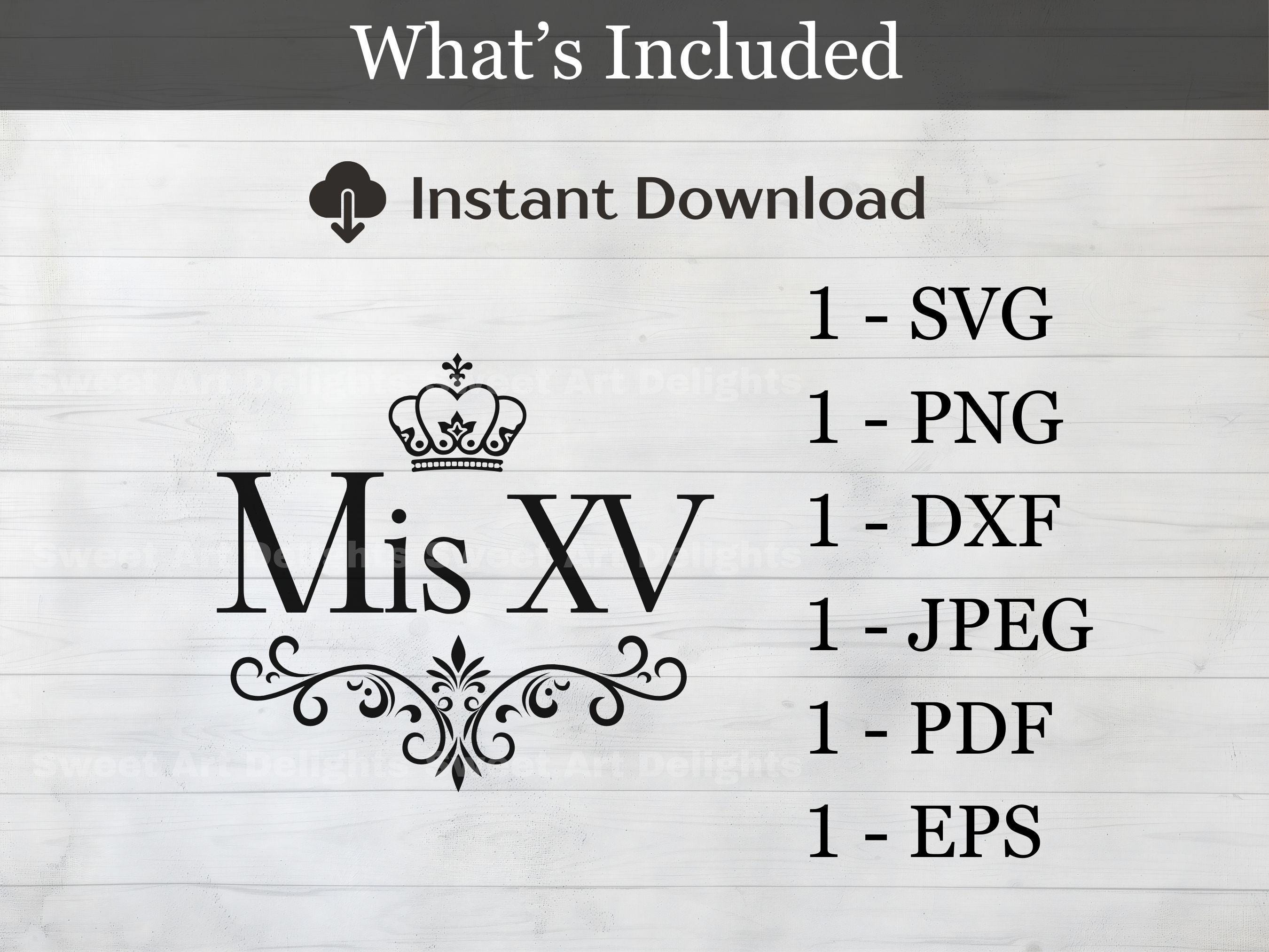 Mis XV SVG File, Quinceanera Digital Download, Sweet 15 Png, Birthday ...