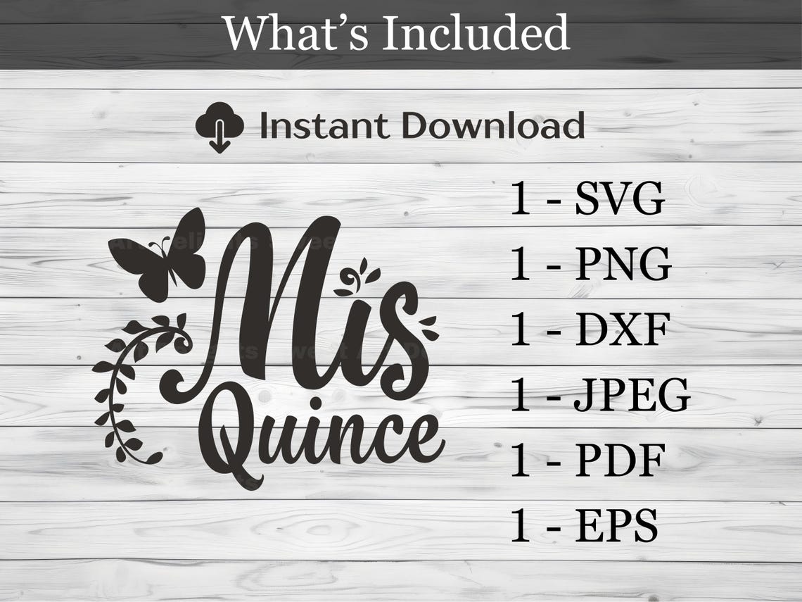Mis Quince SVG, Sweet 15 SVG, Quinceañera Digital Download, Birthday Decoration, Quince Script ...
