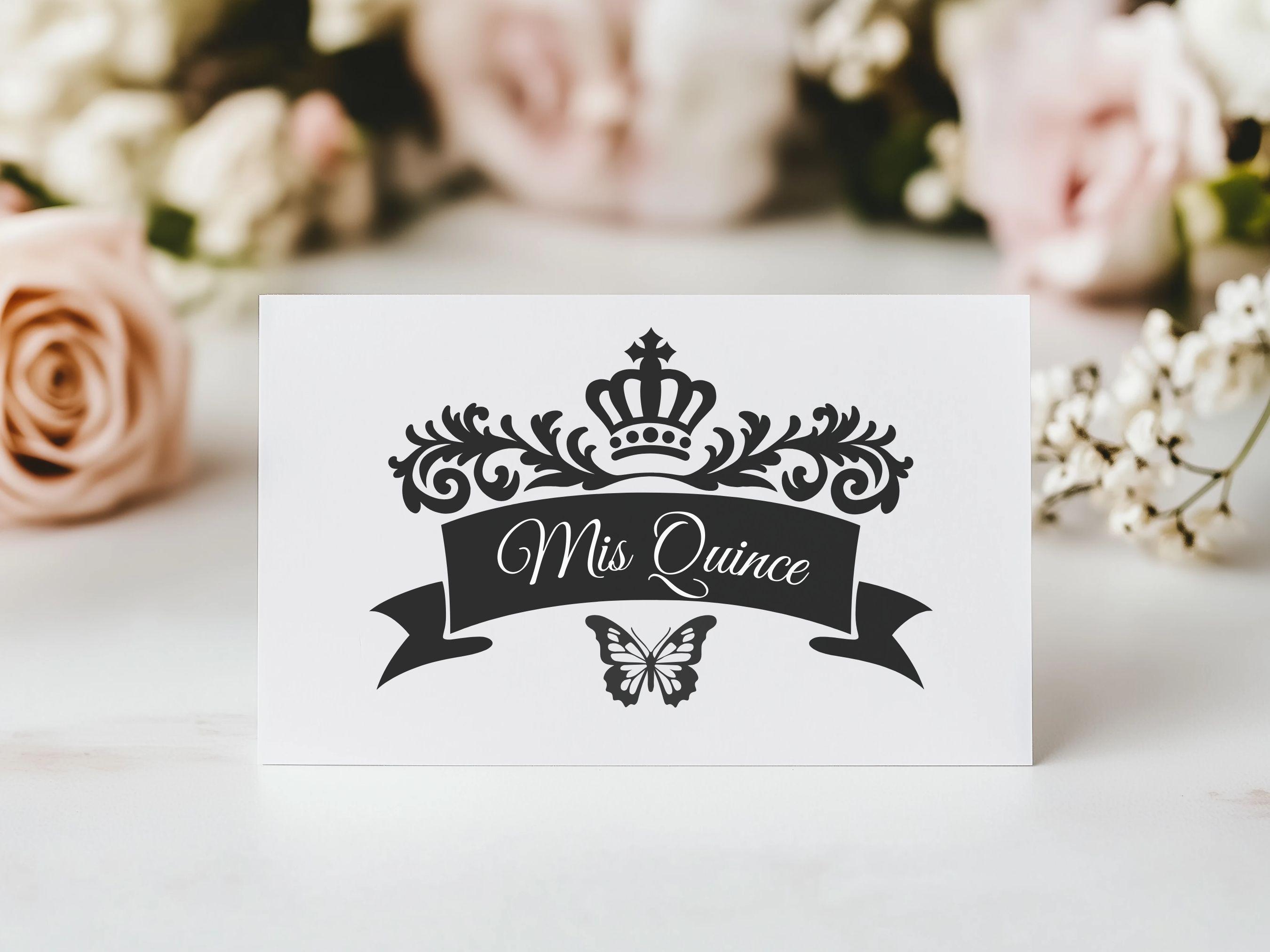 Quinceanera Place Cards SVG Bundle: Elegant Crown Designs (digital ...