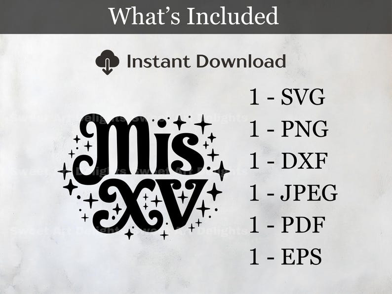 Mis XV SVG, Quinceanera SVG, Quinceanera Birthday Design, Digital ...