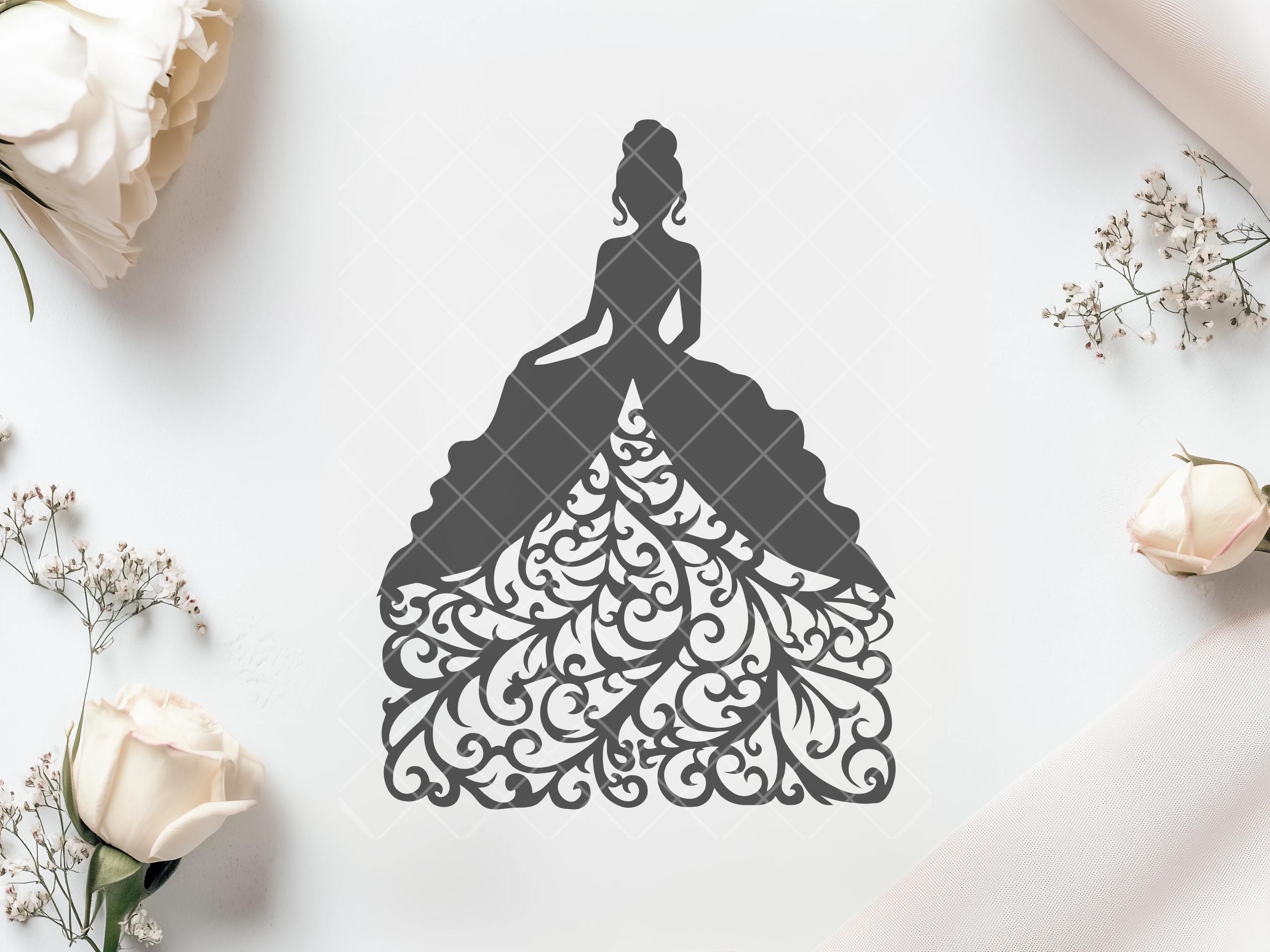 Princess Dress SVG Bundle, Quinceanera SVG, Floral Dress Svg, Princess ...