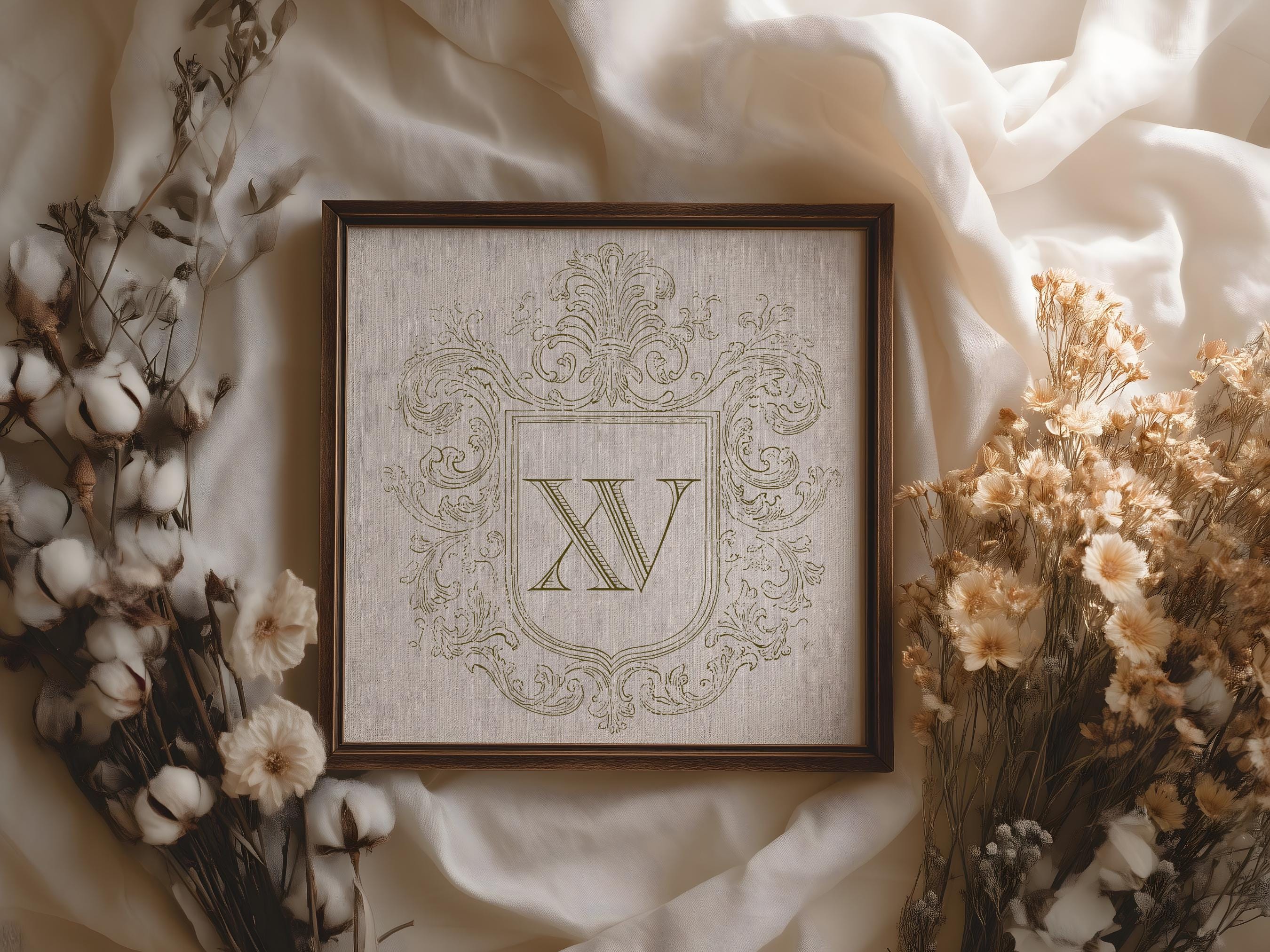 Quinceañera Monogram Crest SVG Bundle: Vintage XV Emblem (digital ...