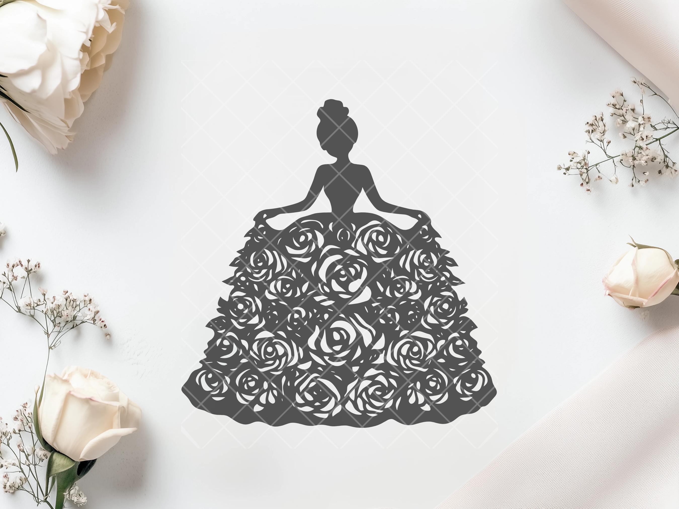 Princess Dress SVG Bundle, Quinceanera SVG, Floral Dress Svg, Princess ...