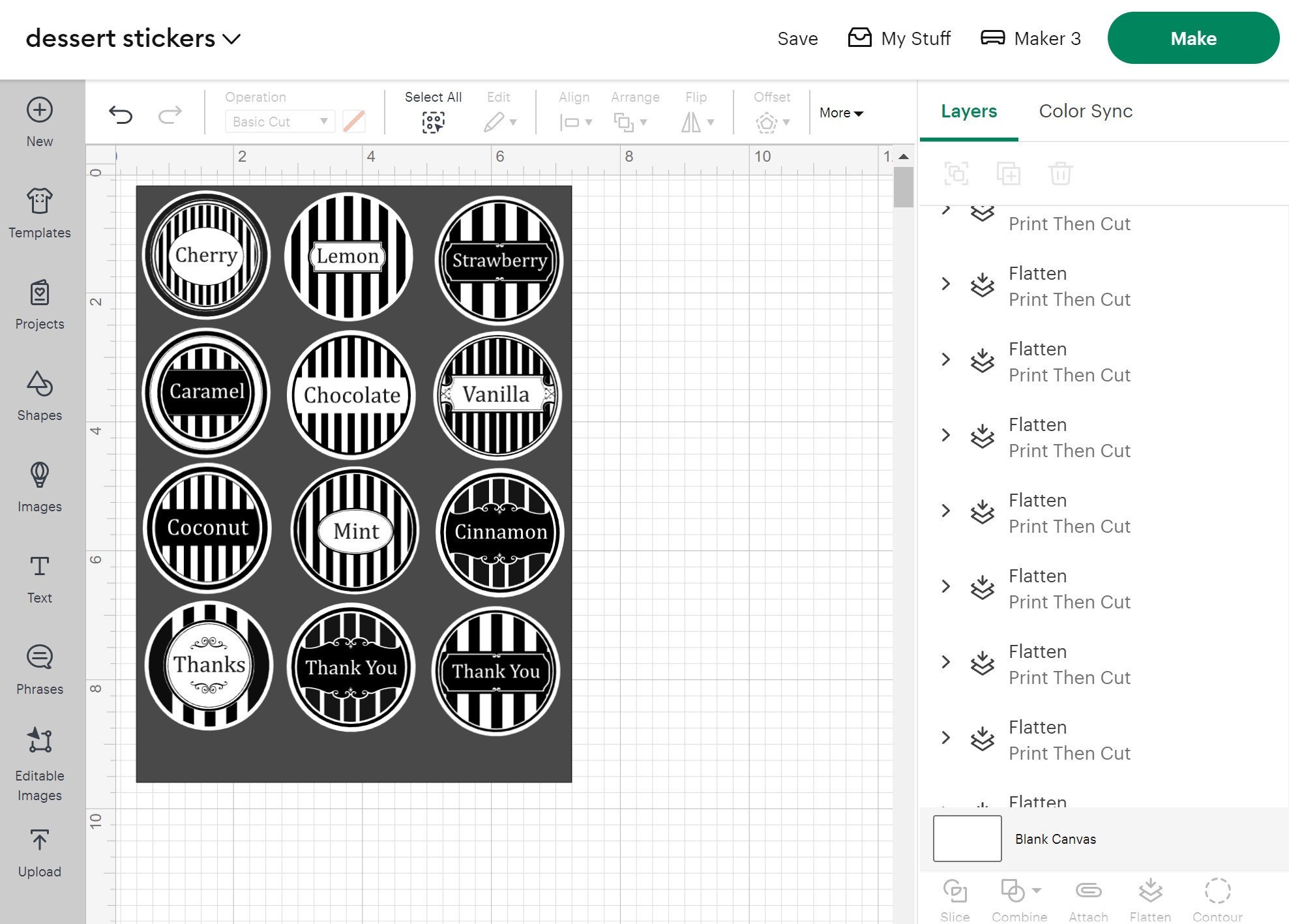 Vintage Striped Blank Printable Labels Bundle SVG and PNG Digital ...