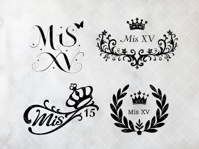 Mis Quince SVG PNG Bundle, Quinceañera Digital Cut Files, 15th Birthday ...